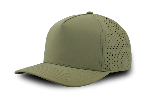 5 Panel Premium Water Resistant Medium Profile Hats - BlackHawk