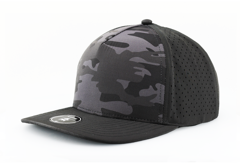 5 Panel Premium Water Resistant Medium Profile Hats - BlackHawk